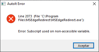 [BUG] Error: Subscript used on a non-accessible variable. · Issue #103 · rcmaehl/MSEdgeRedirect ...