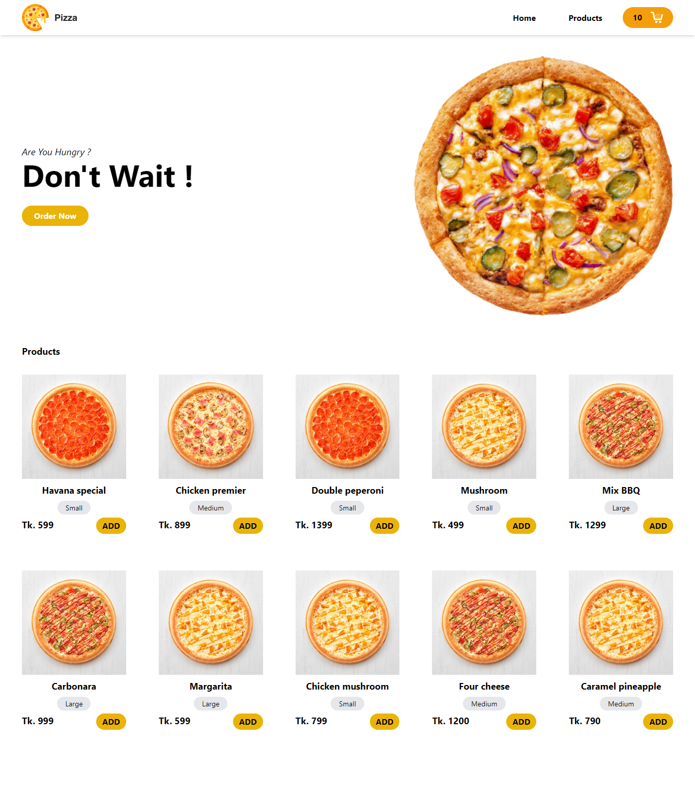 Github Mdshakilkhan841pizza Hut React Dynamic Pizza Hut Application