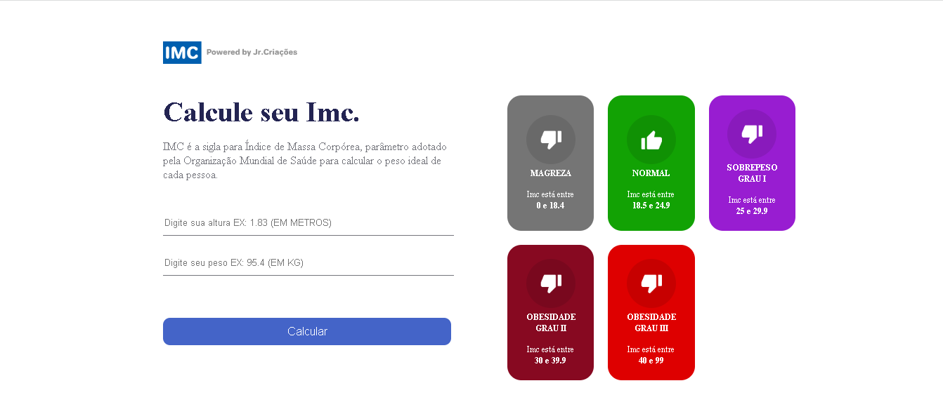 GitHub - jairjunior27/calculoImc