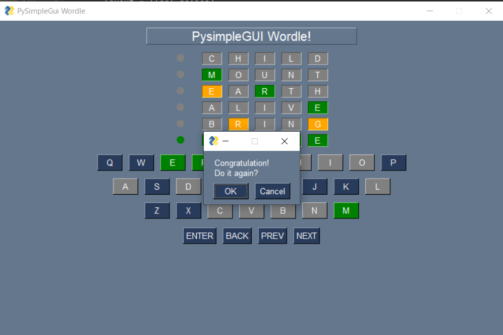 GitHub - qlitre/pysimplegui-wordle: PySimpleGUIでWordleが遊べるアプリです。