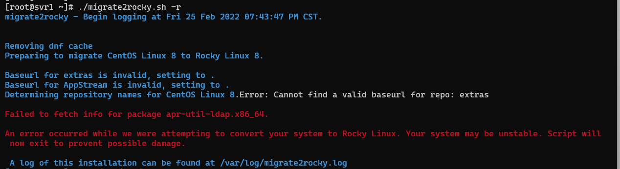 Error: Cannot find a valid baseurl for repo: extras · Issue #164 · rocky-linux/rocky-tools · GitHub
