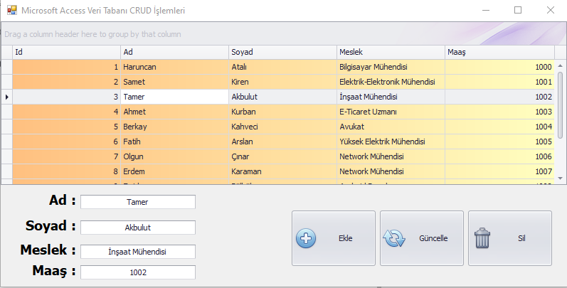 Github Haruncanatalicsharp Microsoftaccessveritabani Crud Islemleri Bu Projede C Ile 
