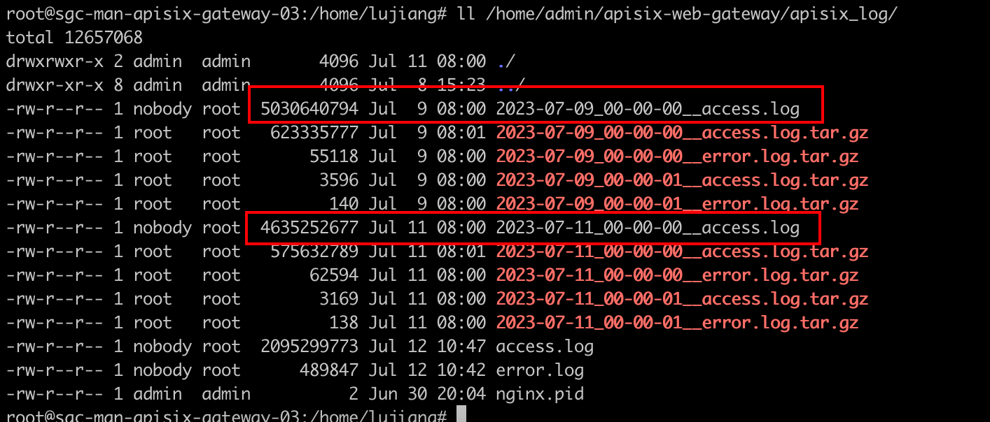 Help Request I Use Enablecompression In Log Rotate Plugin But Apisix Did Not Delete The