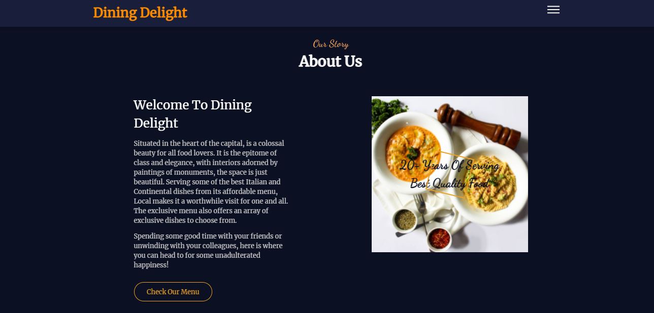 GitHub - aabhishekn/Dining-Delight: This an online restro for ordering food and drinks. It is a ...