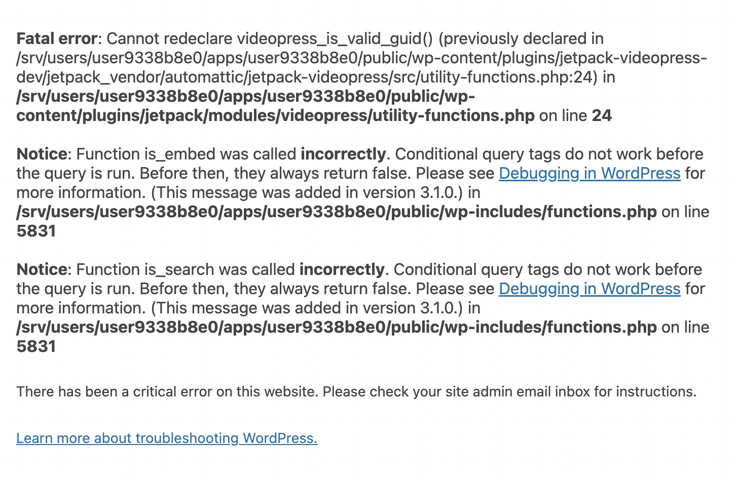 VideoPress: fix Fatal error when VideoPress and Jetpack plugins are both active · Issue #25686 ...