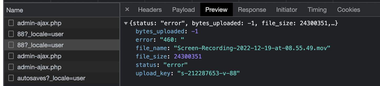VideoPress: uploading a local video from Media library return 460 error · Issue #28144 ...