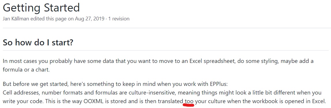 Grammatical error in Getting Started Wiki Page · Issue #497 · EPPlusSoftware/EPPlus · GitHub