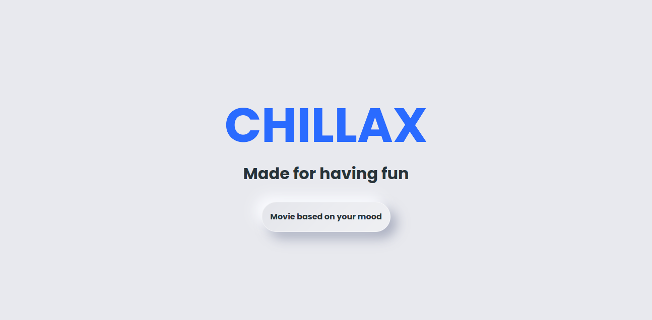 GitHub - codeswithroh/chillax: Real-time Mood Based Movie Recommendation