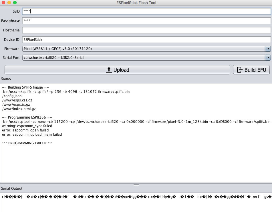 Esps Flash Tool Error · Issue 176 · Forkineyeespixelstick · Github