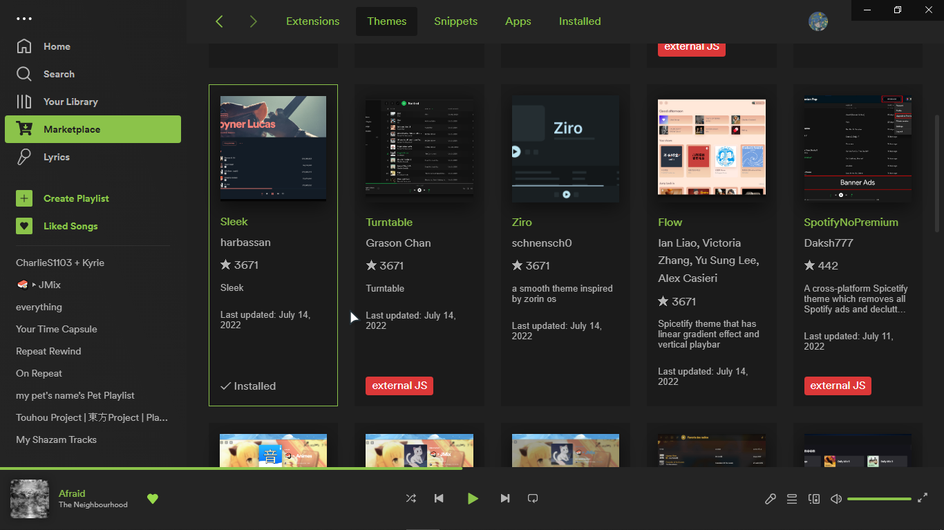 [Sleek] Create Playlist constantly highlighted · Issue #791 · spicetify/spicetify-themes · GitHub