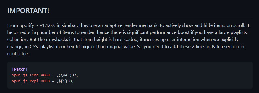 Playlist sidebar blank space and irregular scrolling bug · Issue #2019 · spicetify/cli · GitHub