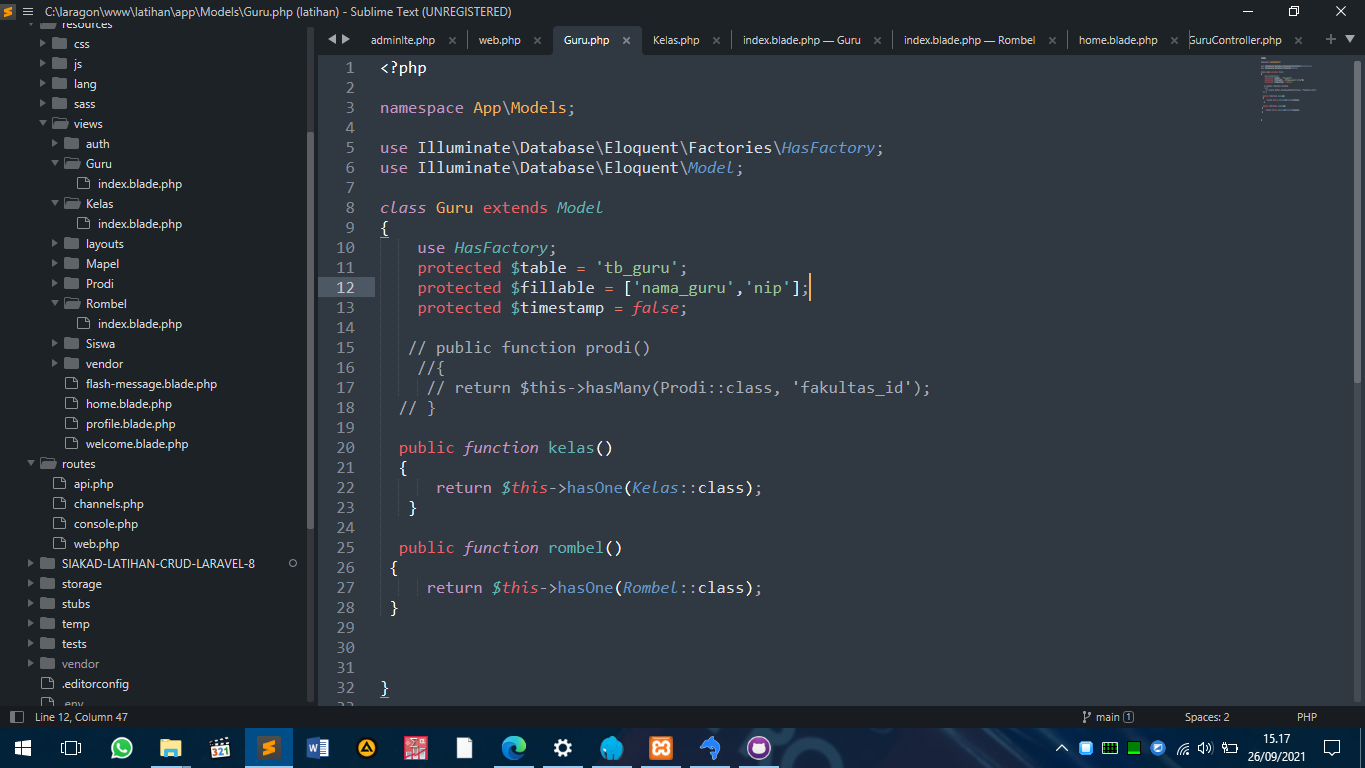 GitHub - irfansetiawan1990/LATIHAN-DASAR-SIAKAD-LARAVEL-8-: LATIHAN ONE ...