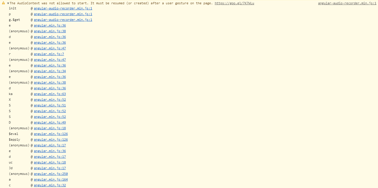 The AudioContext was not allowed to start. It must be resumed (or ... The AudioContext was not allowed to start. It must be resumed (or ...