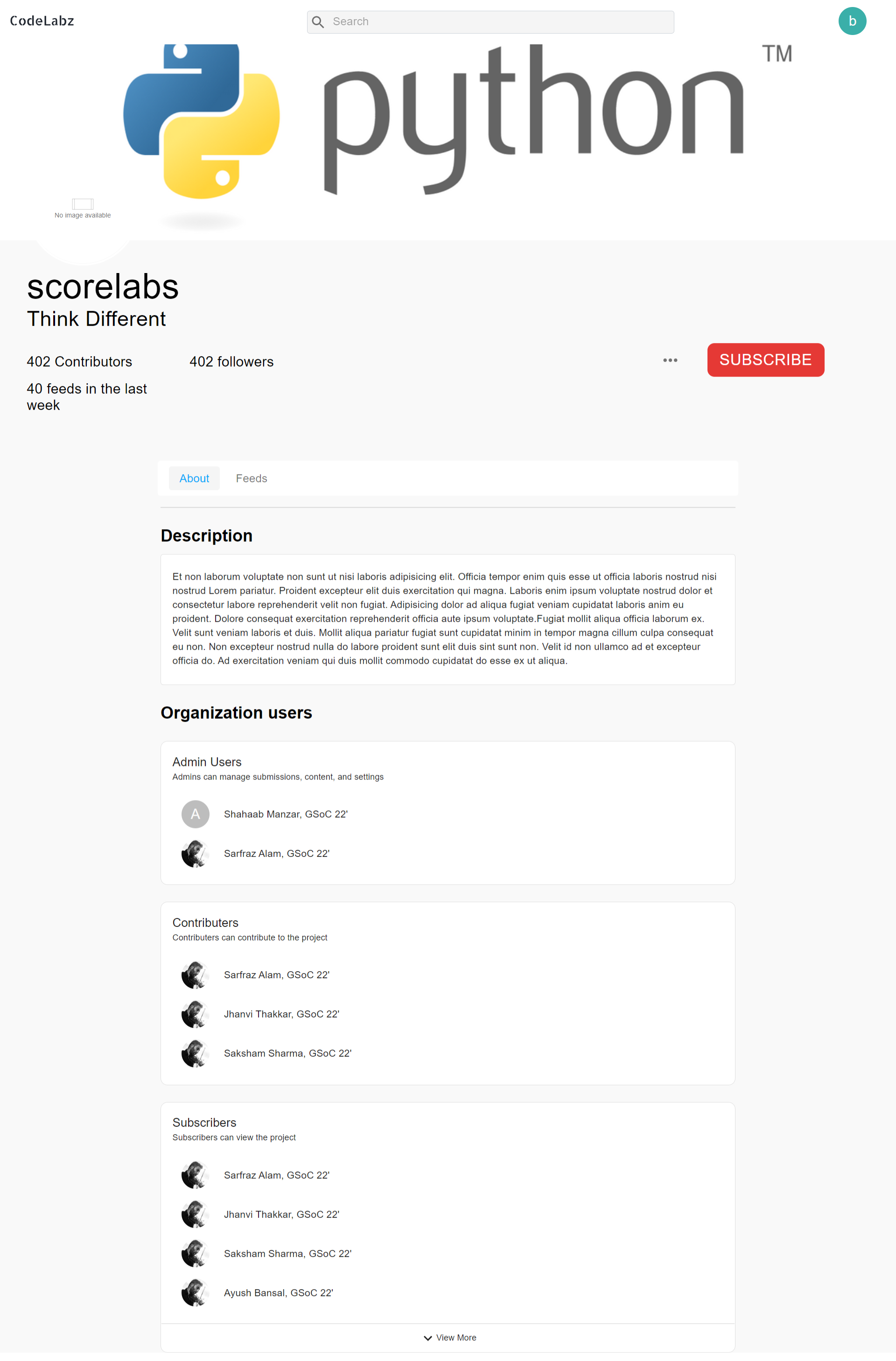 Add Social Media Handles Of Organizaton In About Feed · Issue 475 