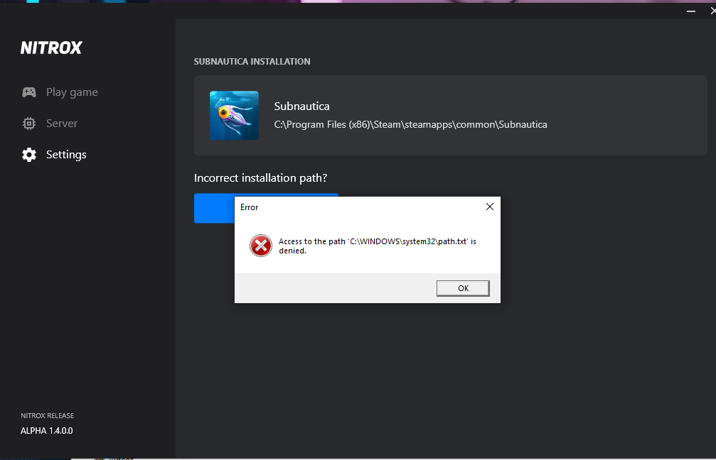nitrox wont launch when I press multiplayer · Issue #1399 · SubnauticaNitrox/Nitrox · GitHub