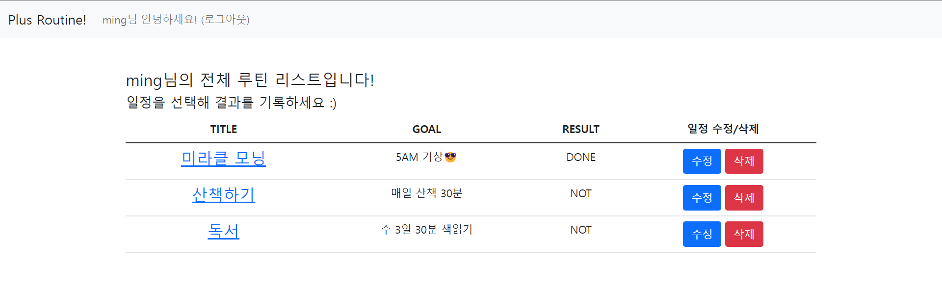 GitHub - ohoraming/django_Plus_routine: 일정 등록 애플리케이션입니다.