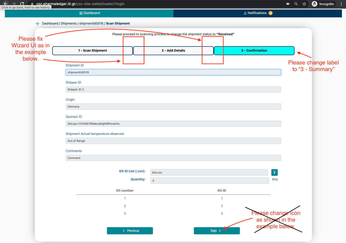 [SITE] Received / Scan shipment / Wizard UI + change of label · Issue #570 · PharmaLedger-IMI ...