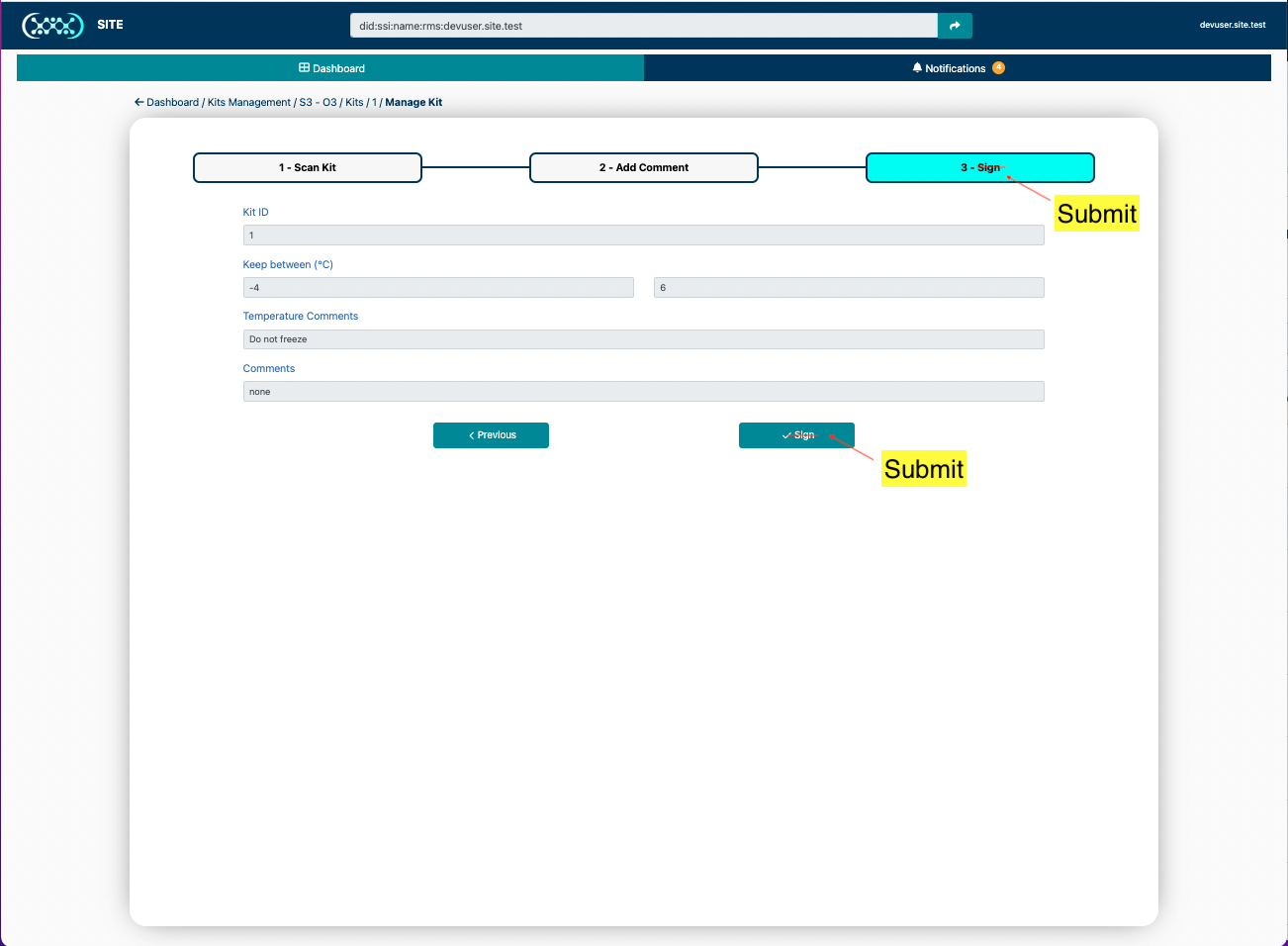 [SITE] No signature is needed after the kits are received · Issue #751 · PharmaLedger-IMI/csc ...
