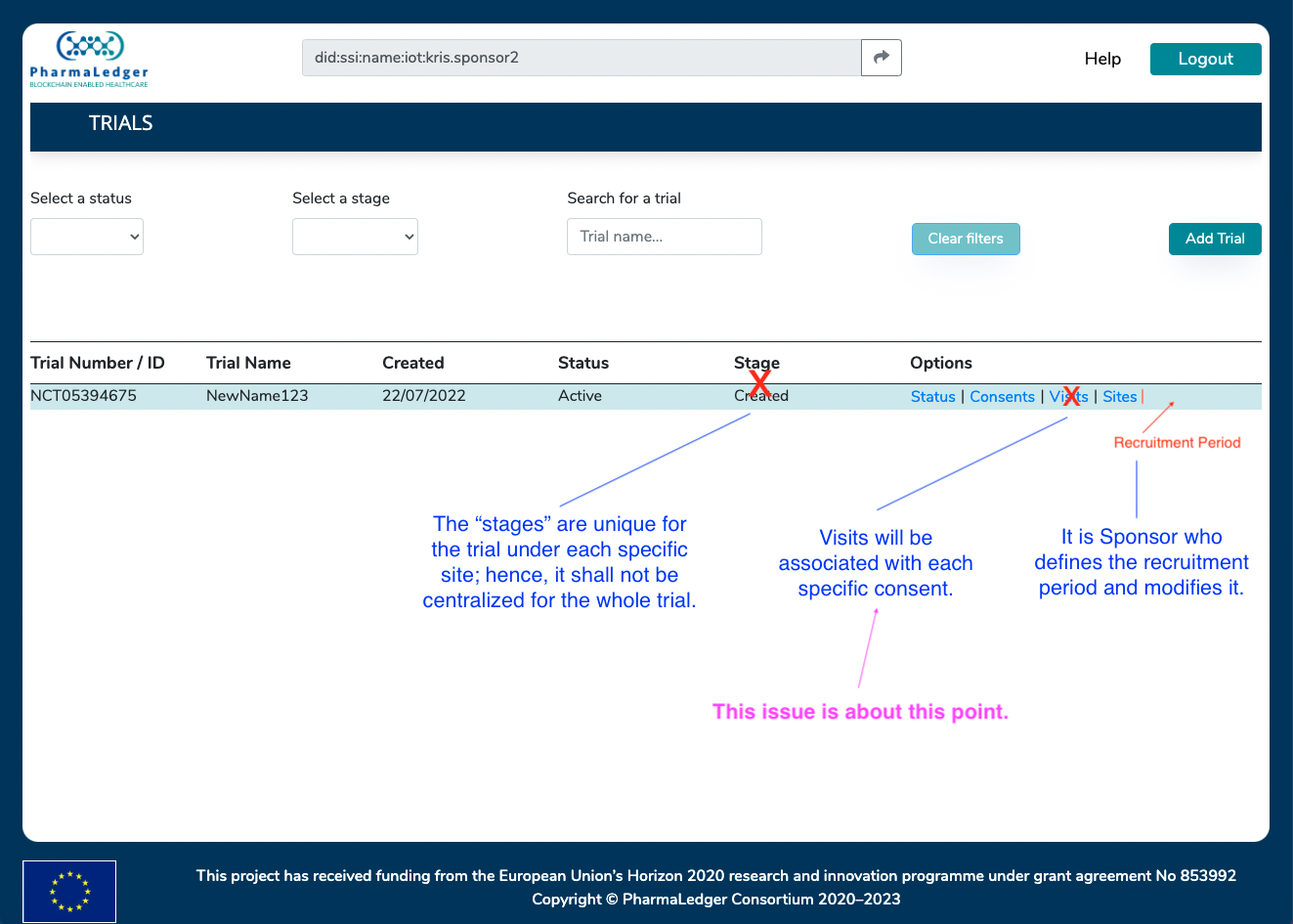 [SPO] Rearranging visits page. Consent-visits (1-1 relationship) · Issue #295 · PharmaLedger-IMI ...