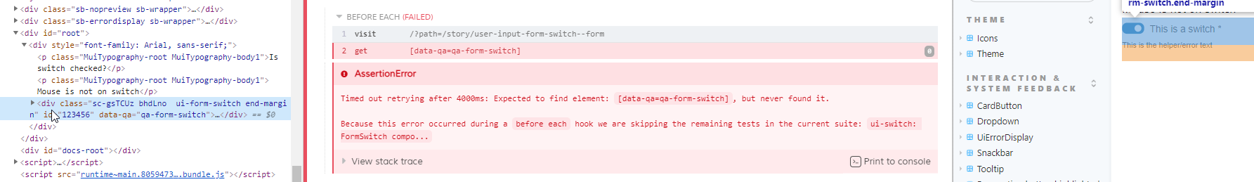 Timed Out Retrying After 4000ms Expected To Find Element Custom Selector But Never Found It