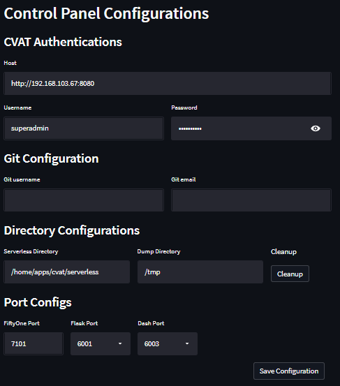 Control Panel Configurations - danilhendrasr/semi-automated-labeling GitHub Wiki