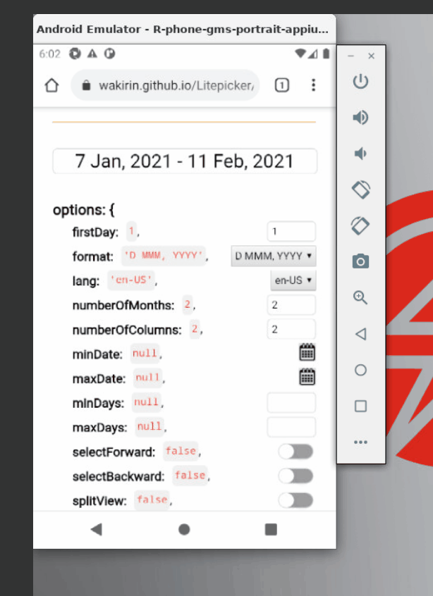 Mobile-Device Bug - Android · Issue #160 · wakirin/Litepicker · GitHub
