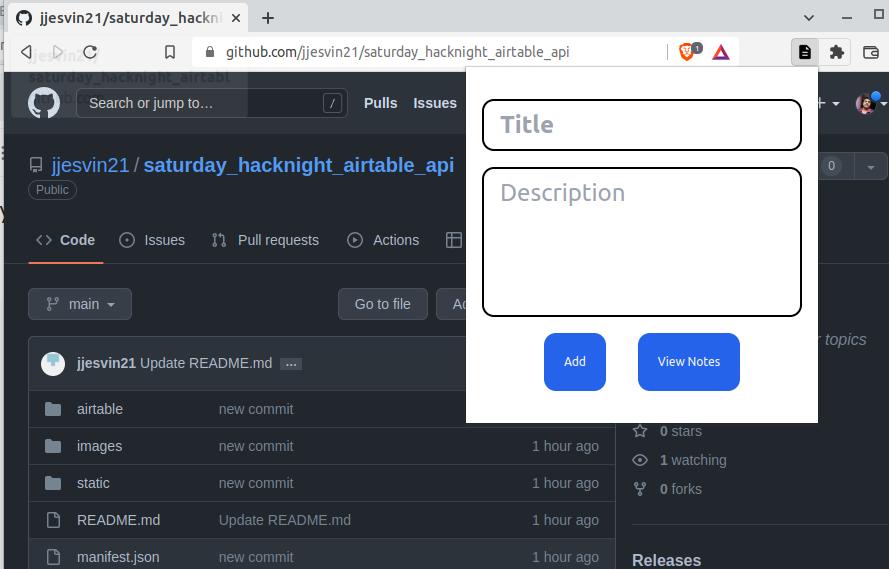 GitHub - jjesvin21/saturday_hacknight_airtable_api