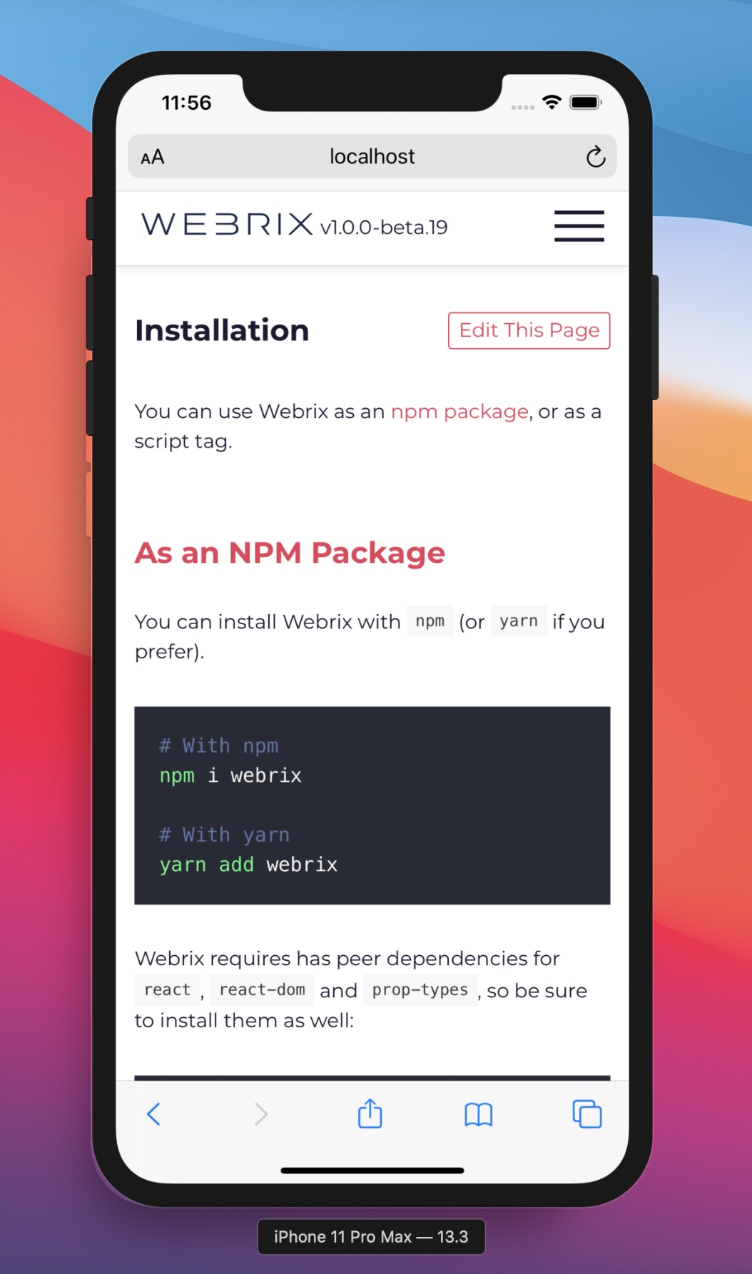 Documentation is Broken in Mobile · Issue #5 · open-amdocs/webrix-docs · GitHub