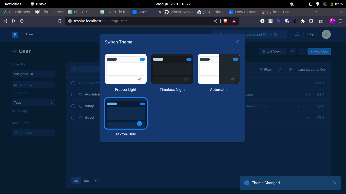 GitHub - vineyrawat/Tekton-Theme: Tekton Theme - Custom App for frappe for addon themes