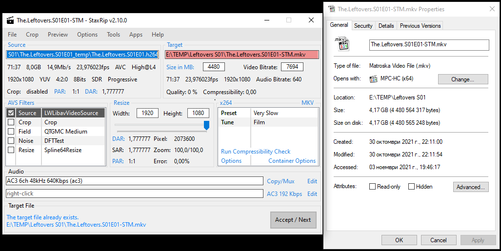 x264 2-pass encode wrong file size v2.10.0 · Issue #801 · staxrip/staxrip · GitHub