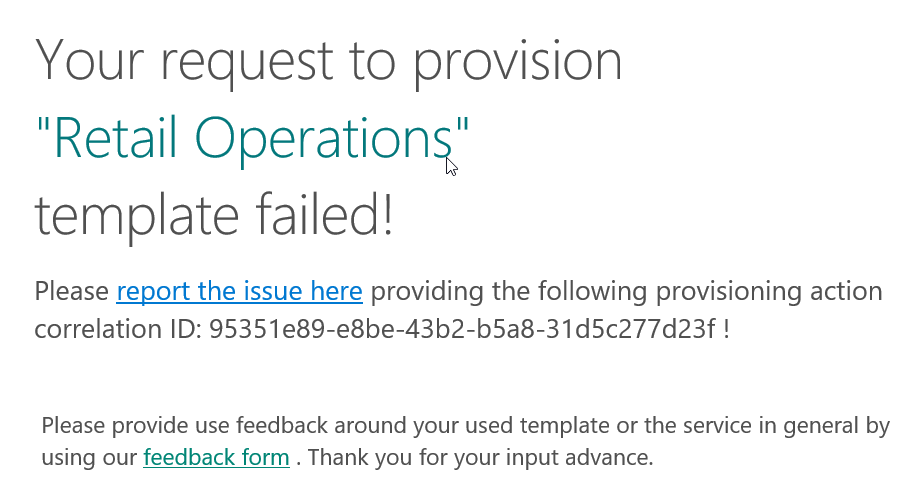Provisioning failed · Issue #559 · SharePoint/sp-provisioning-service · GitHub