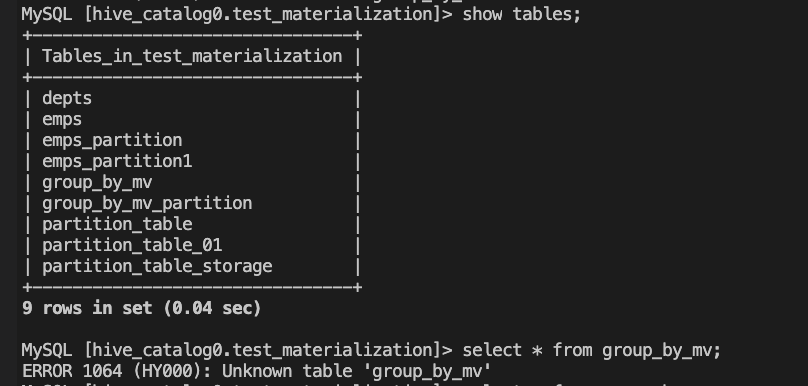 [bug] External Catalog Do not support Hive MATERIALIZED_VIEW table · Issue #9384 · StarRocks ...