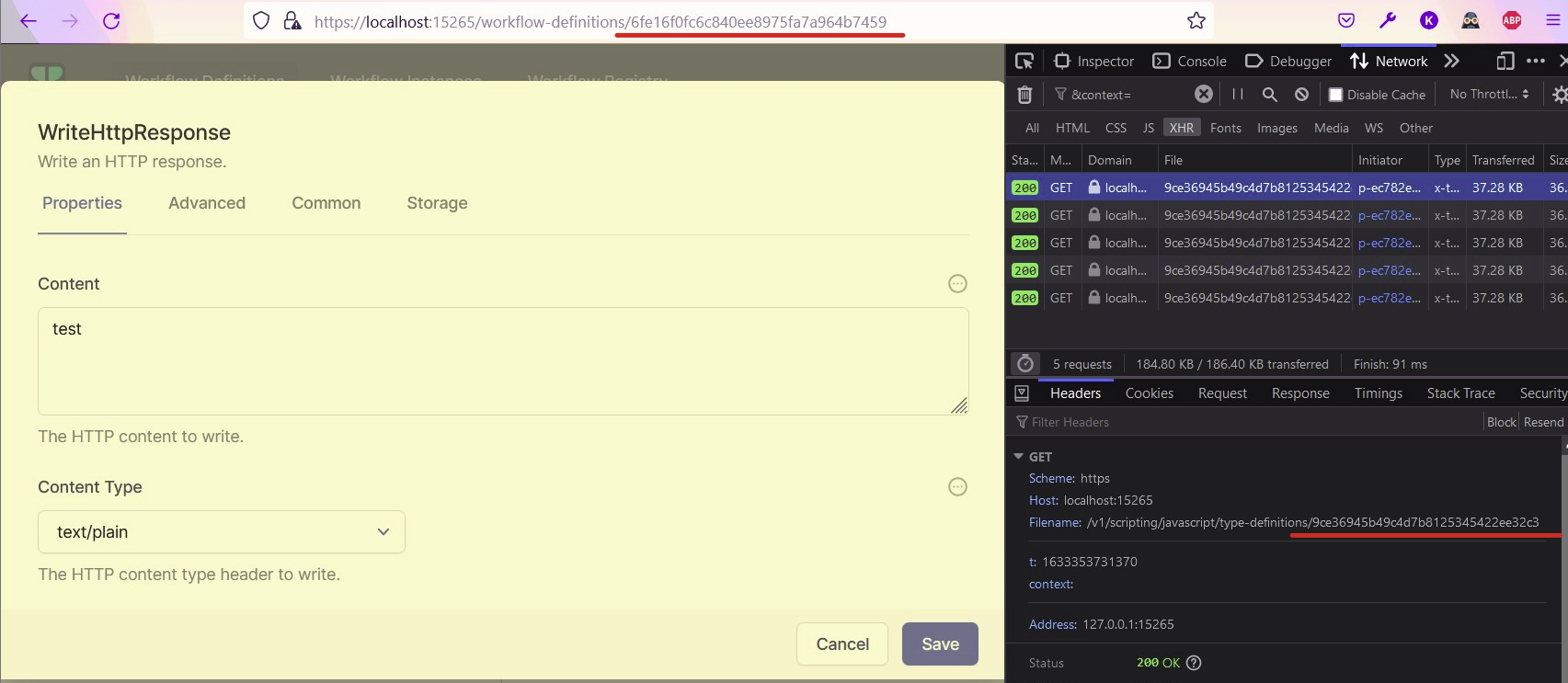 When switching between workflow definitions, incorrect workflow definition id is sent to ...