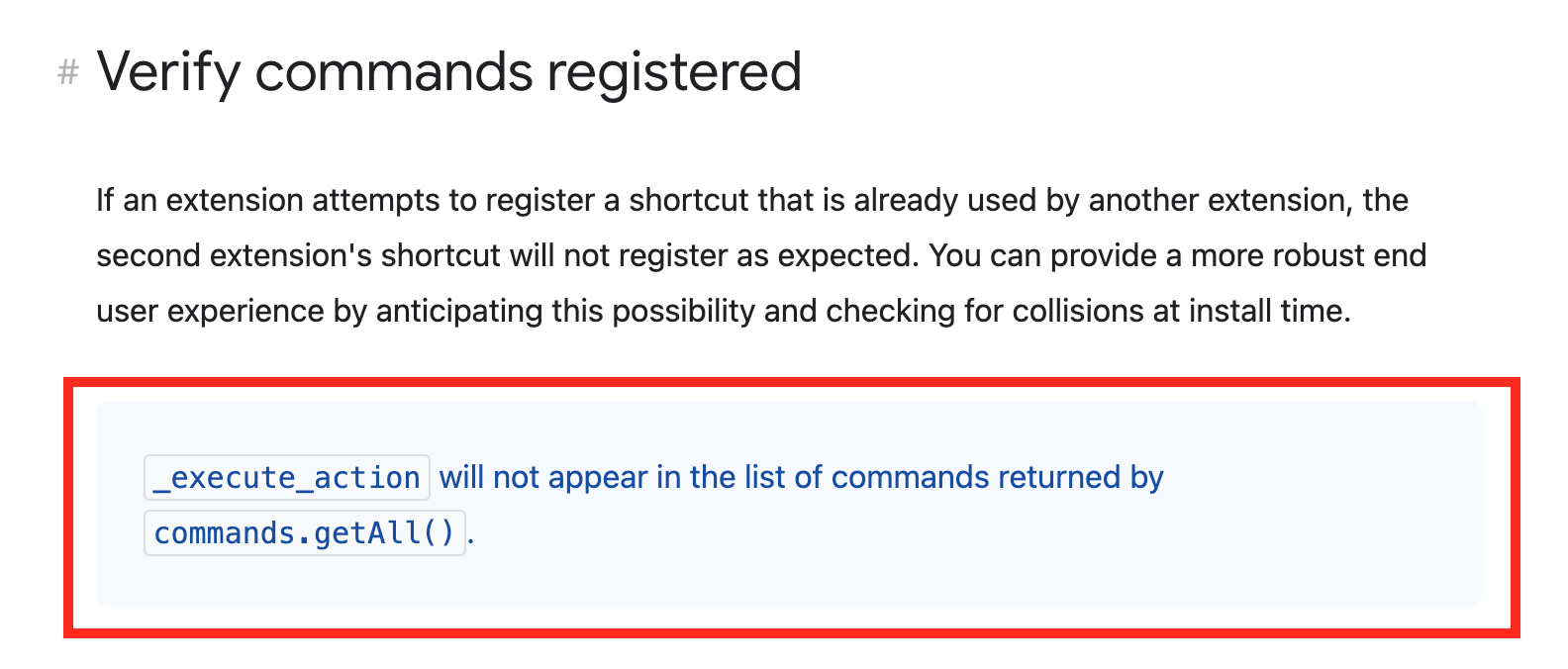 Document bug: `_execute_action` in `commands.getAll()` · Issue #5643 ...
