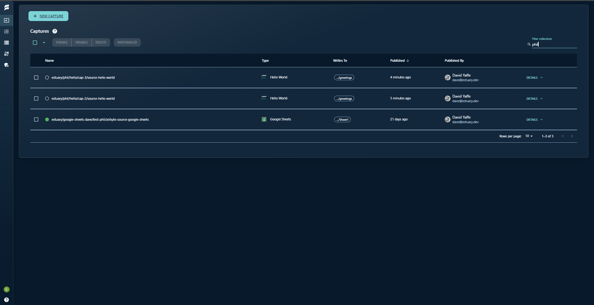 Reset entity table page number for each filter query. · Issue #201 · estuary/ui · GitHub