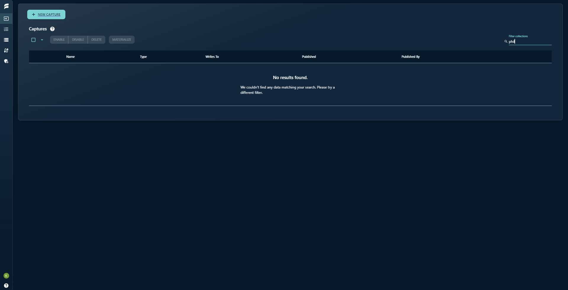 Reset entity table page number for each filter query. · Issue #201 · estuary/ui · GitHub
