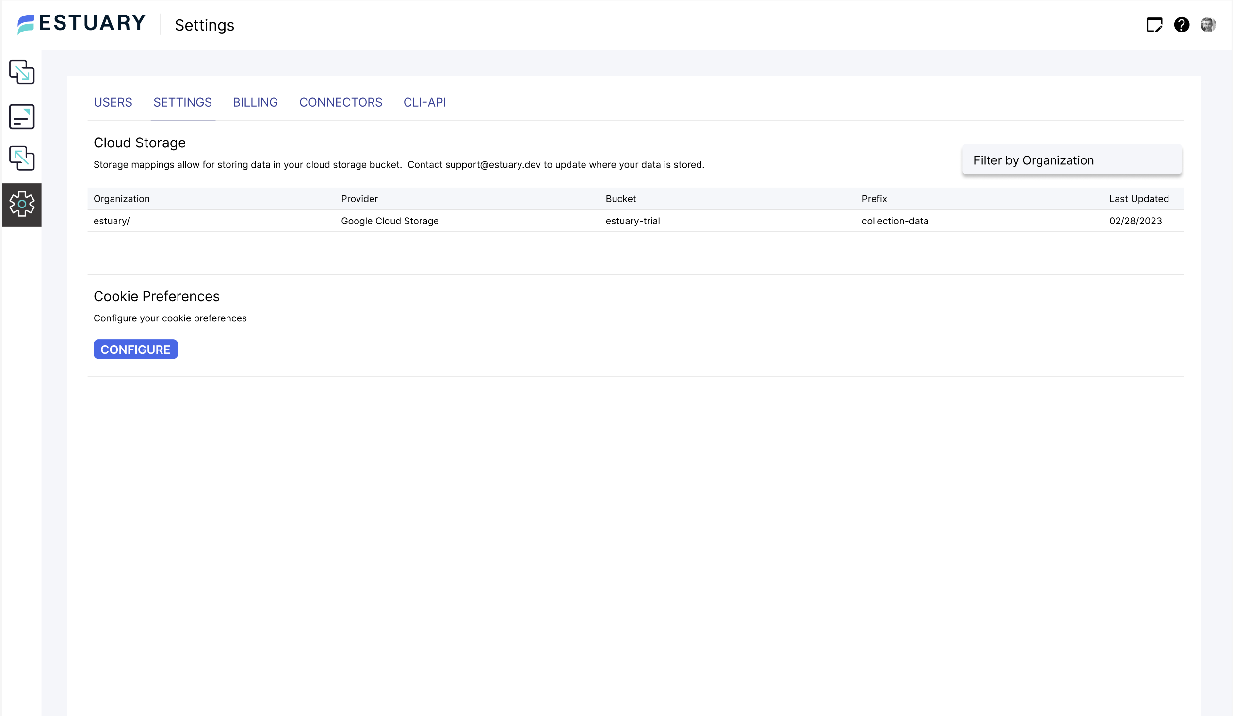 Consolidate the storage mappings and cookie preferences admin tabs · Issue #585 · estuary/ui ...