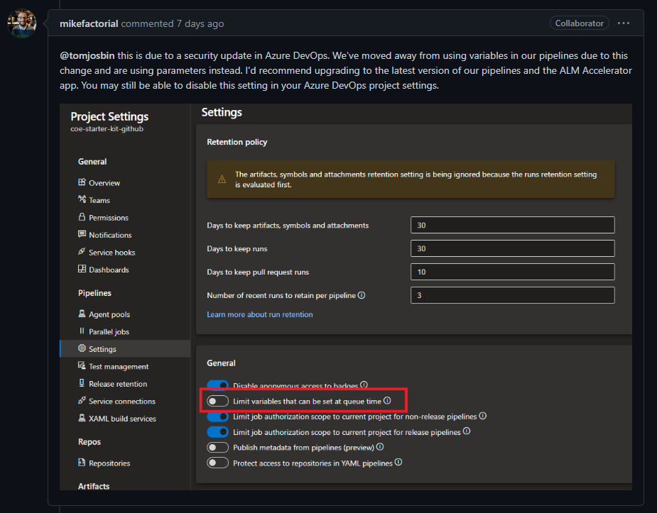 [ALM Accelerator - BUG]: Pipelines no longer working after November update · Issue #4132 ...