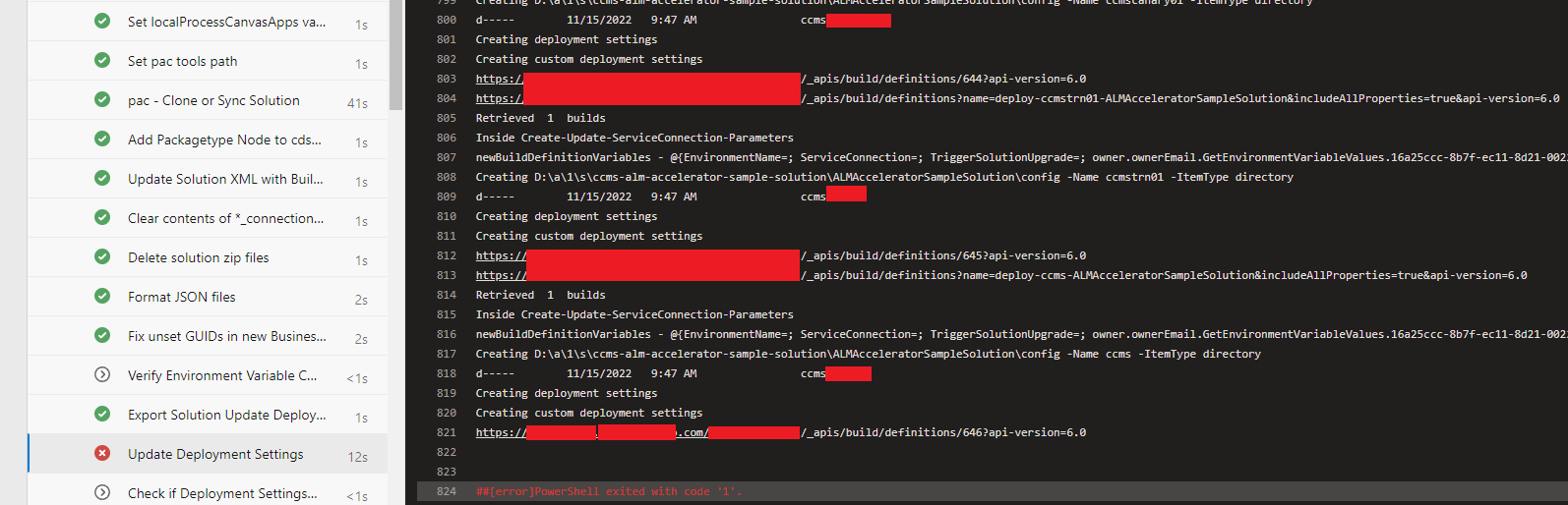 [ALM Accelerator - BUG]: Pipelines no longer working after November update · Issue #4132 ...