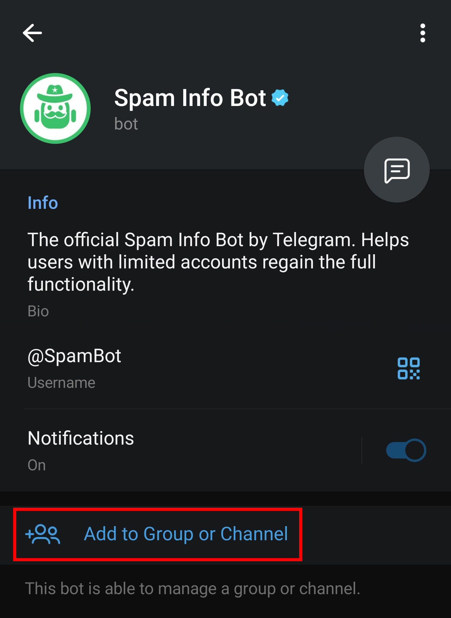 No add to channel option for bots · Issue #25934 · telegramdesktop/tdesktop · GitHub