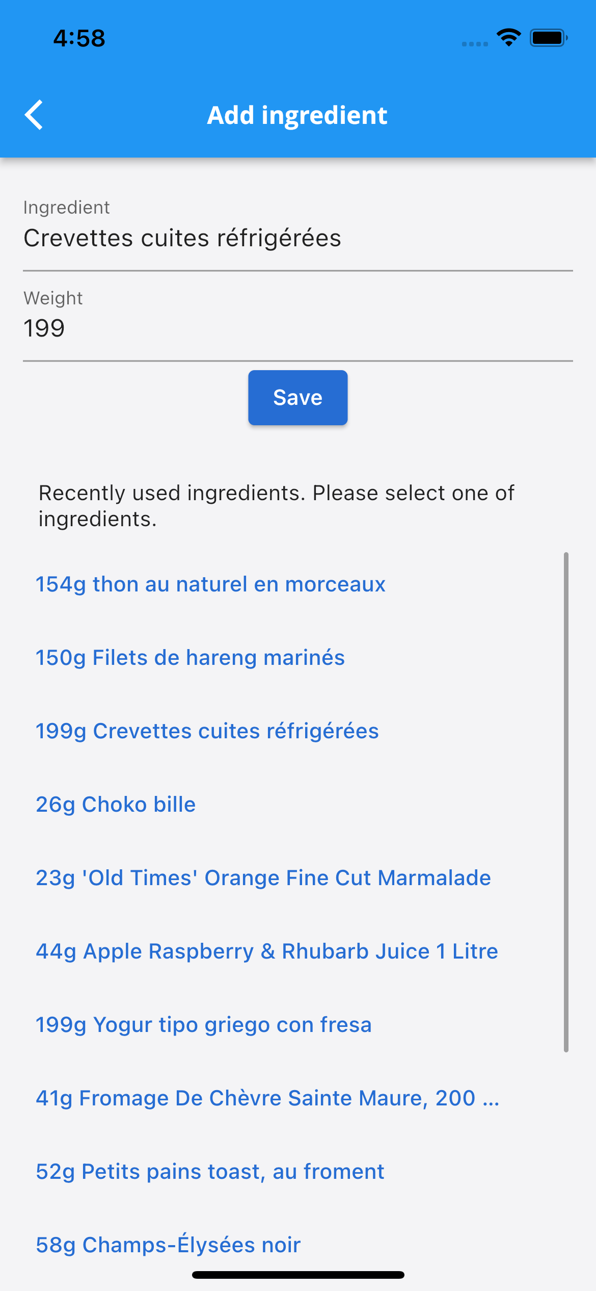 Add quick access to logged products · Issue #79 · wger-project/flutter · GitHub