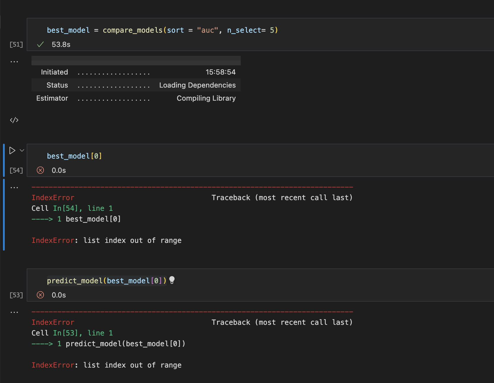 [BUG]: compare_models() not giving any output (stuck at status "Loading Dependencies" and ...