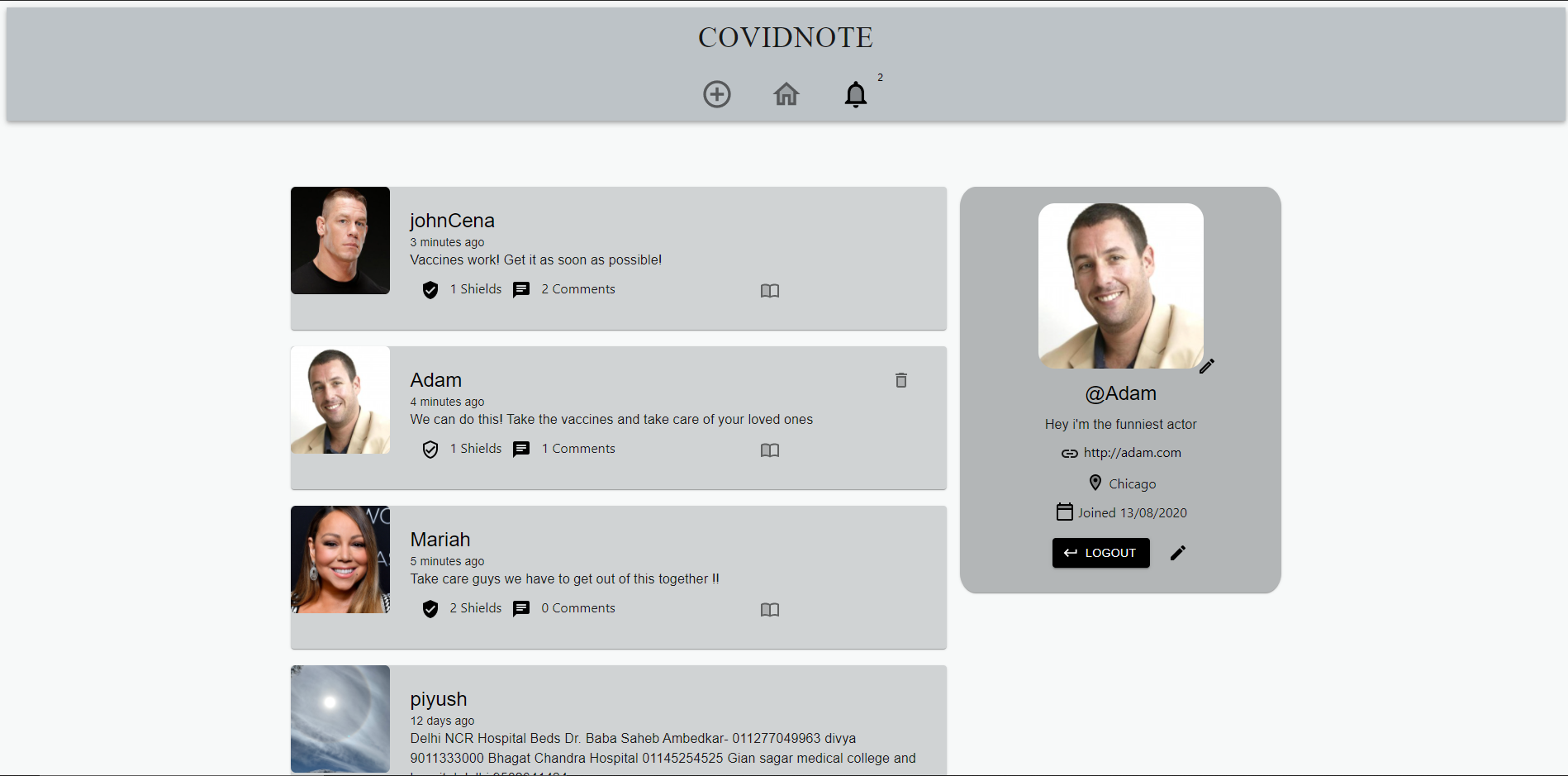 GitHub - piyushkothari561/thecovidnote-client