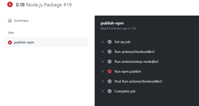 npmjs:You cannot publish over the previously published versions · Issue #237 · actions/setup ...