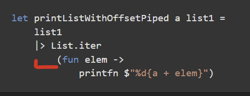 F# code formatting guidelines: Clarify indentation of arguments of ...