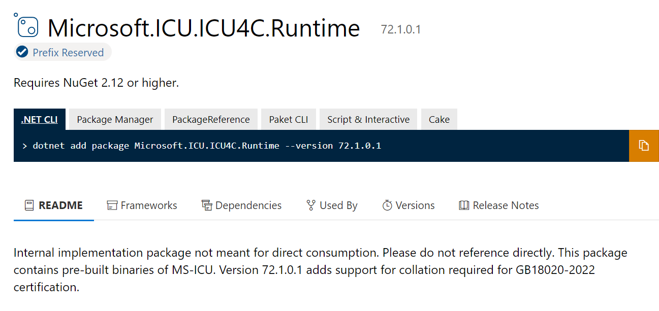Why is 72.1.0.1 described as "internal implementation package" and fails at runtime? · Issue ...