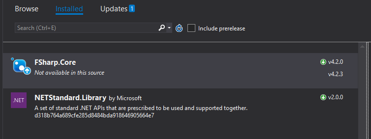 Cannot update FSharp.Core in .NET Standard classlib using VS15.5 Preview 4 · Issue #4028 ...