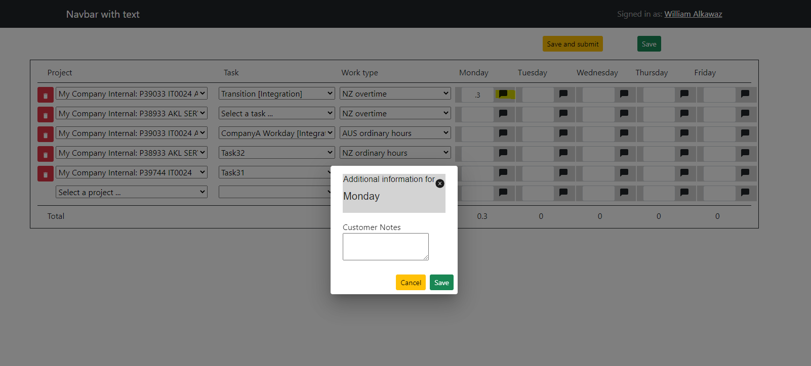 GitHub - WilliamAlkawaz/timesheet
