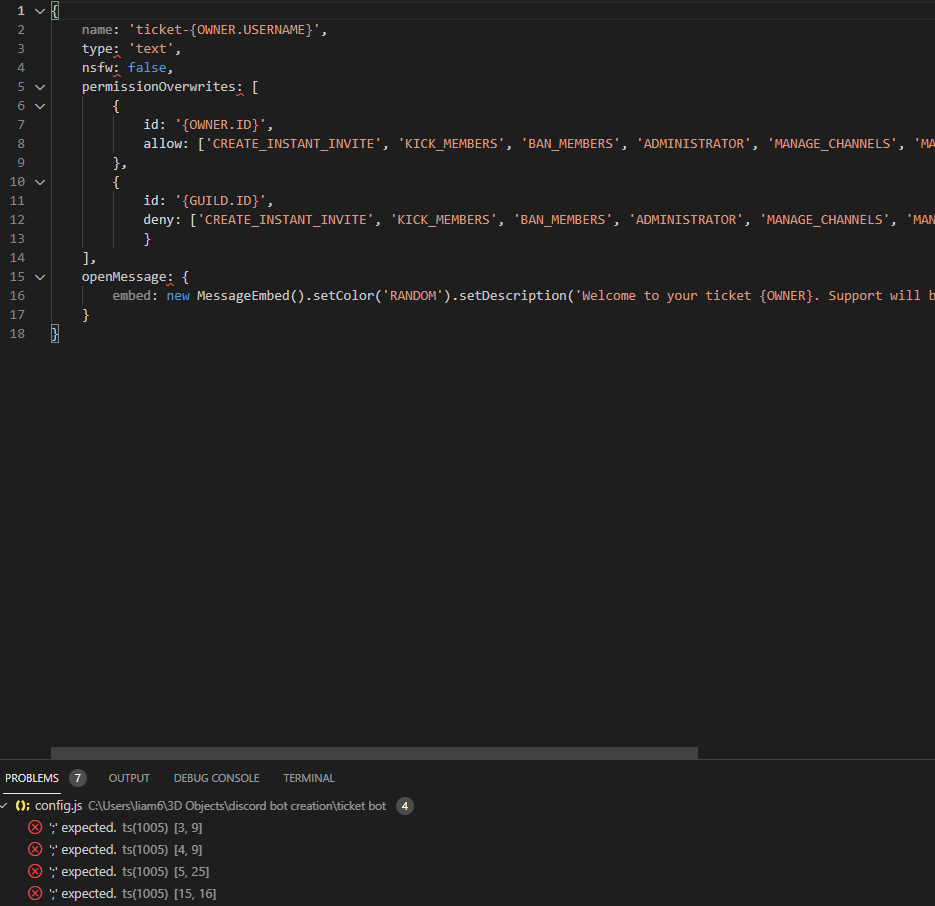 Is the config in JSON format, or JS? · Issue #14 · ghostdevv/djs-ticketsystem · GitHub