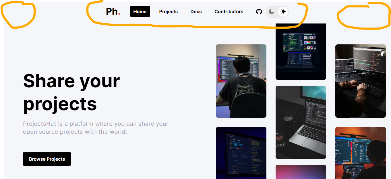 [style]: Update Navbar and add animations to the links · Issue #678 · priyankarpal/ProjectsHut ...